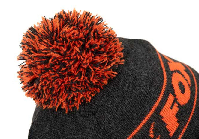 Fox Collection Bobble Hat Black & Orange – Bankside Tackle